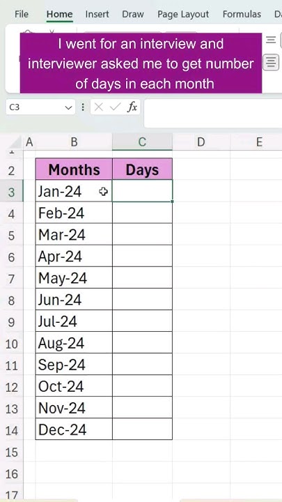 How to Calculate Number of Days in a Month | Microsoft Excel Interview Question #Excel - YouTube