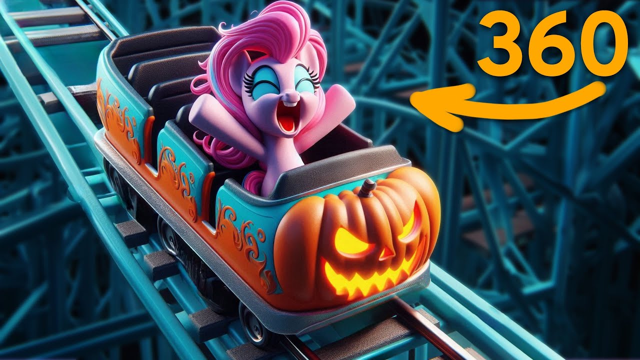 360° Scary MY LITTLE PONY Halloween Roller Coaster 🎃 360 도 롤러코스터 탐험 ...