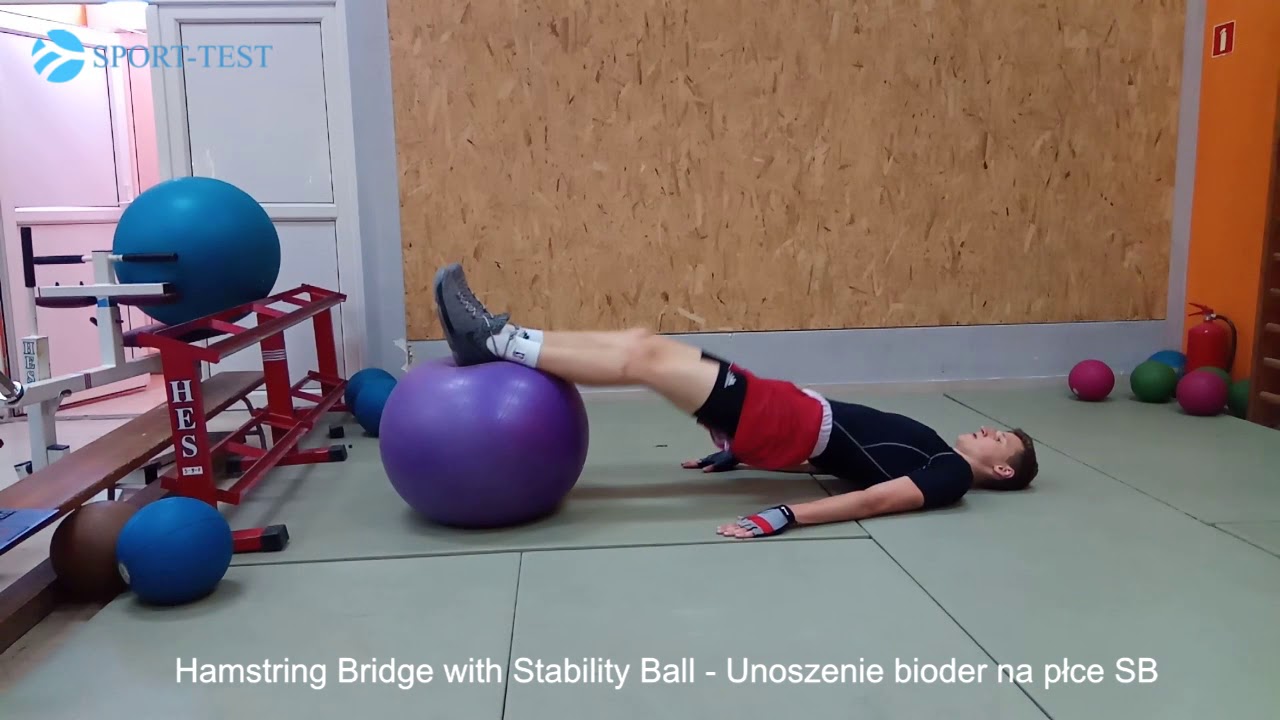 Hamstring Bridge with Stability Ball Unoszenie bioder na płce SB - YouTube