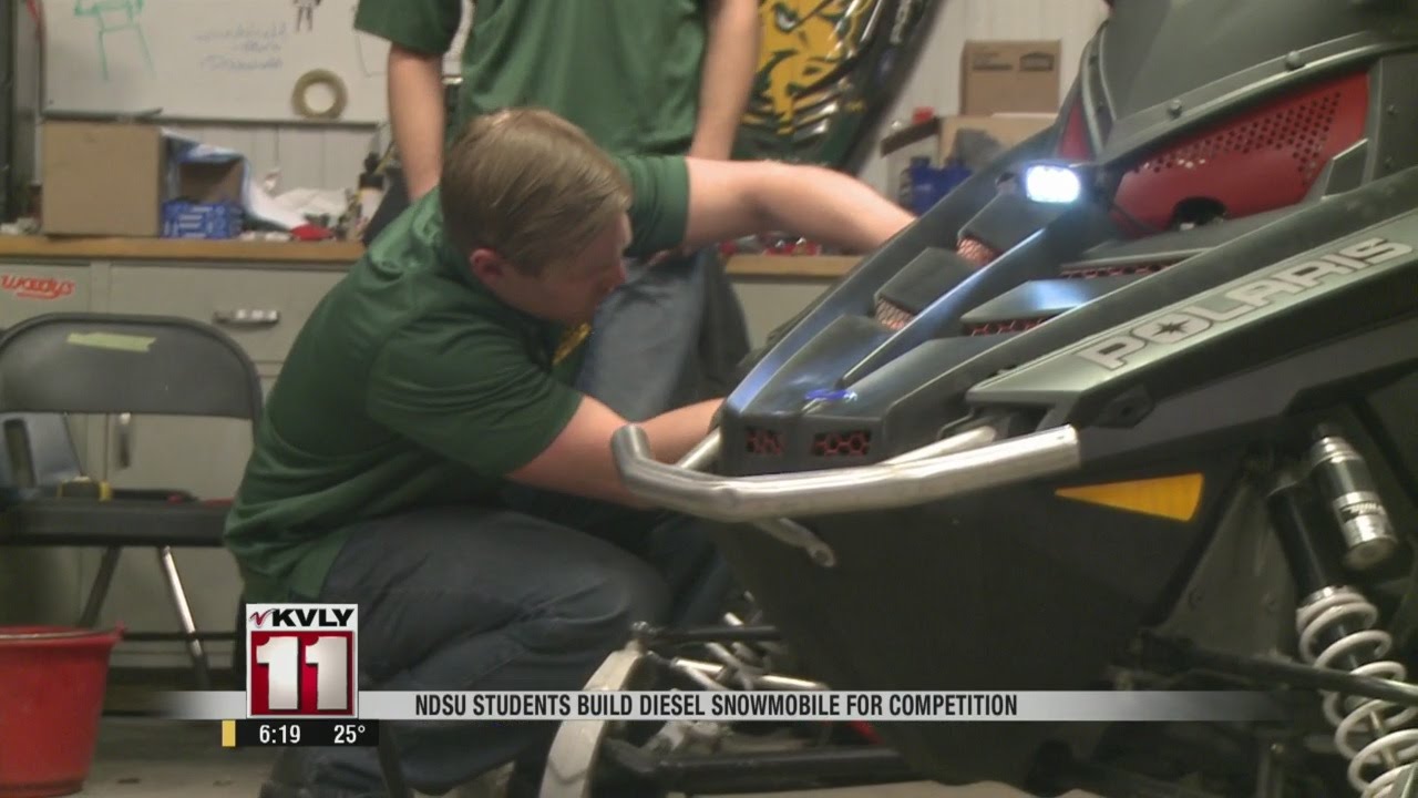 NDSU students build diesel snowmobile for competition - YouTube