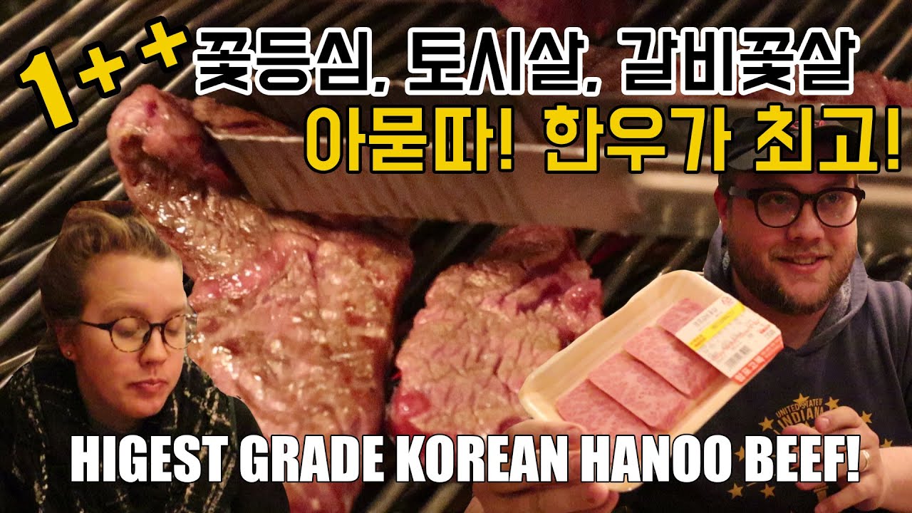 인생 고기, 한우를 만나다! 외국인 반응! 1++ Korean Hanoo Beef BBQ! - YouTube
