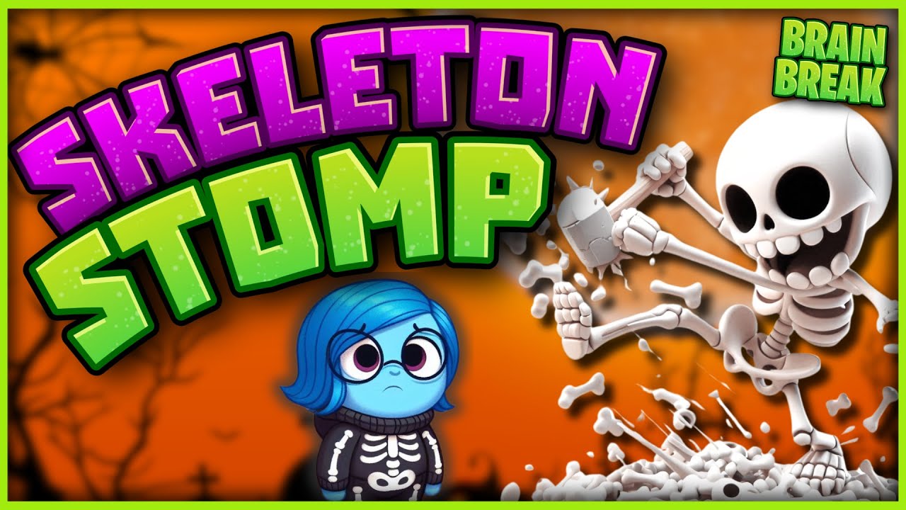 Skeleton Stomp! 💀 Halloween Brain Break 💀 Danny Go Noodle 💀 Just Dance ...