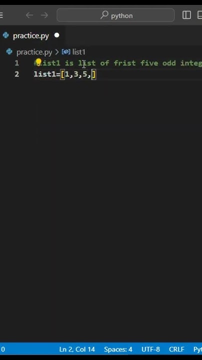 list1 is list of frist five odd and even integers 💂‍♂️#python #coding #pythoncode# ...