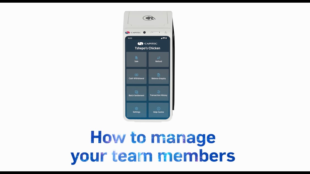 Capitec | Print card machine | How to manage team members - YouTube