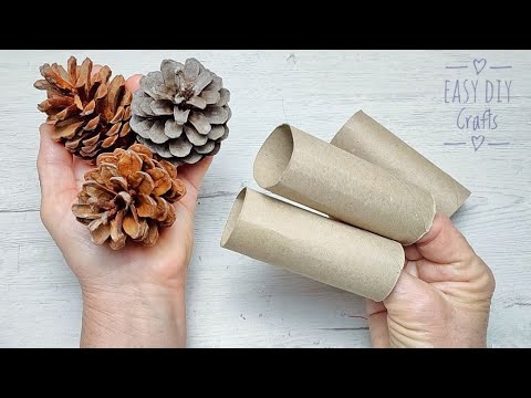 Look What I Made With 2 Pine Cones And 1 Toilet Paper Roll! Recycle ...