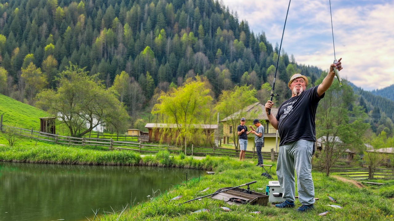 Village Life and Fishing with Grandpa in Ukraine - YouTube