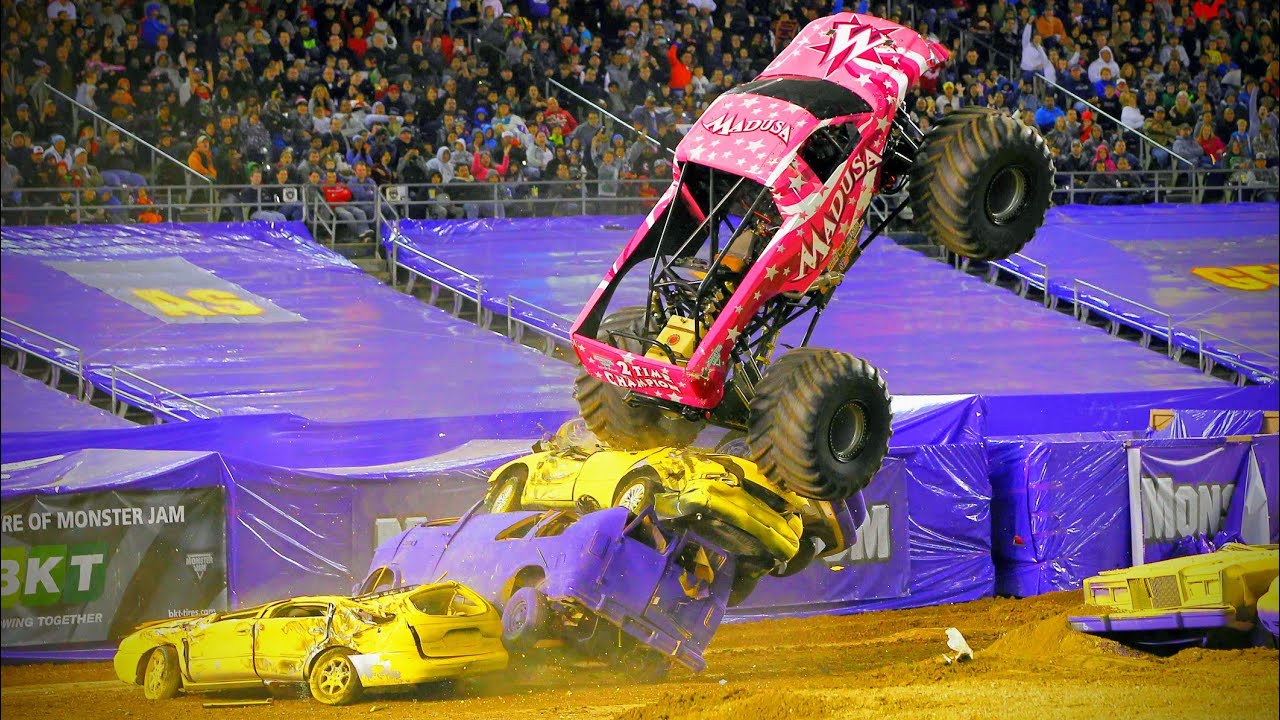Monster Jam The Tower of Power & Wall of Steel - YouTube