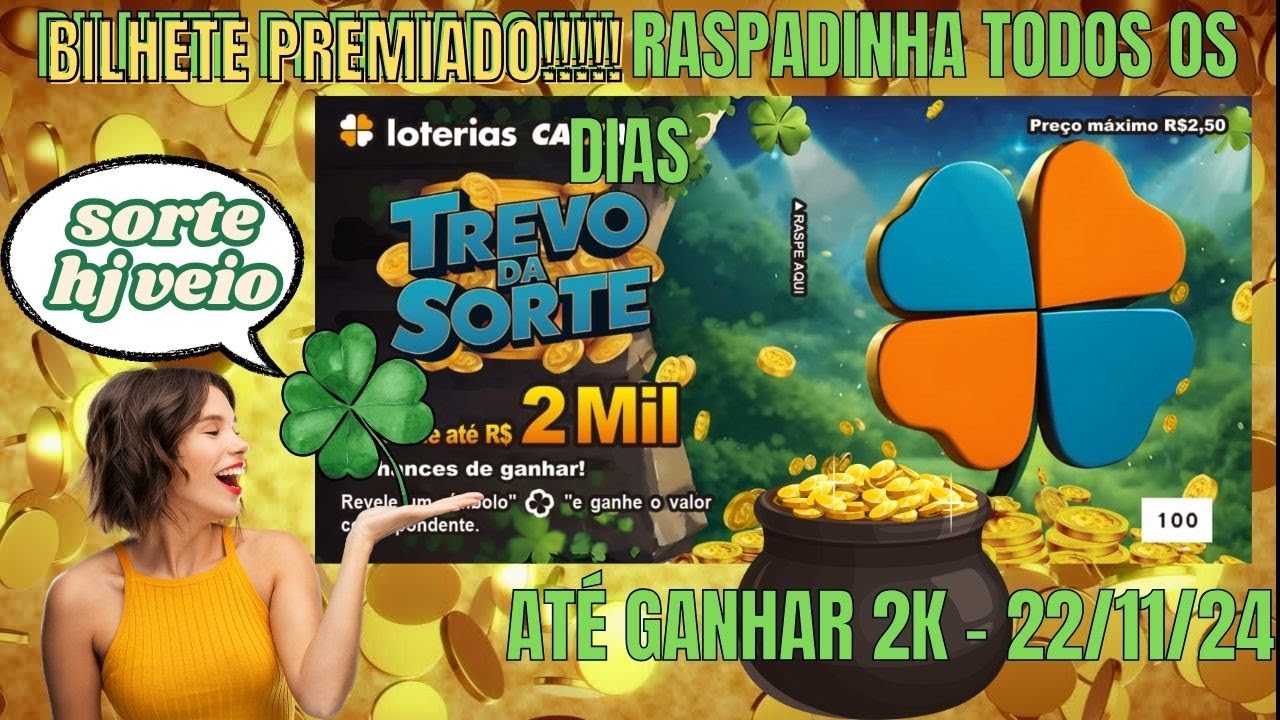 🍀22.11.24 - 1ºBILHETE PREMIADO! RASPADINHA CAIXA ATÉ GANHAR R$2.000 - TREVO DA SORTE - YouTube