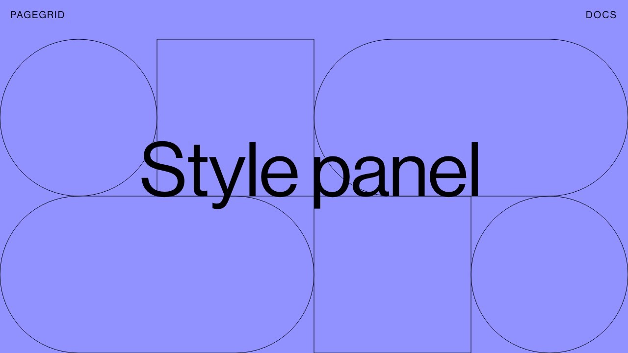 Style panel – PAGEGRID tutorial - YouTube