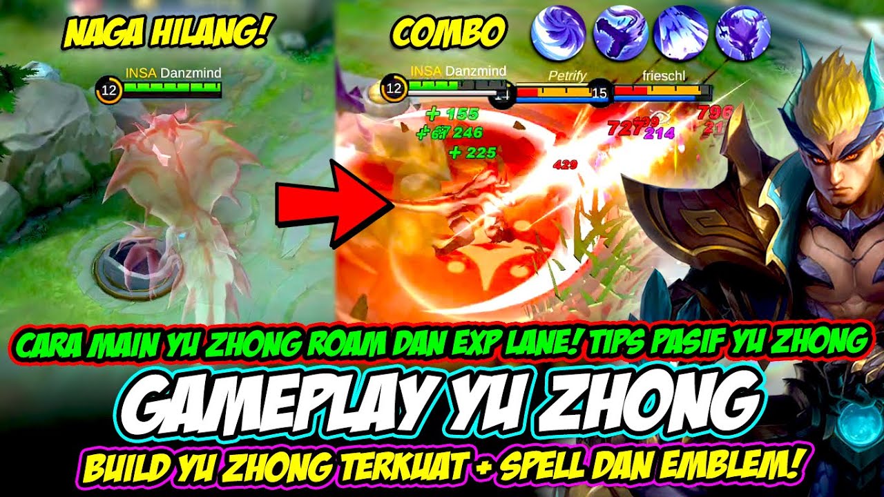 GAMEPLAY YU ZHONG EXP LANE & ROAM BUILD YU ZHONG + SPELL & EMBLEM YU ...