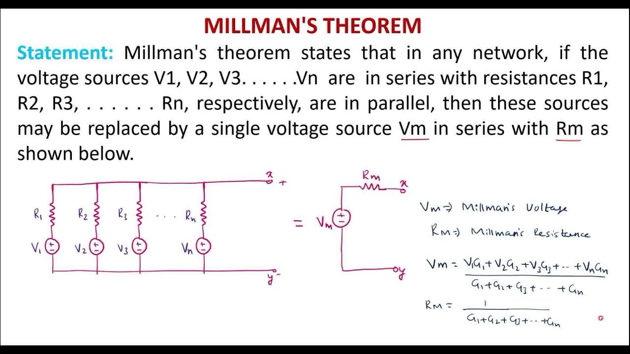 Millman's theorem. statement and Proof. - YouTube
