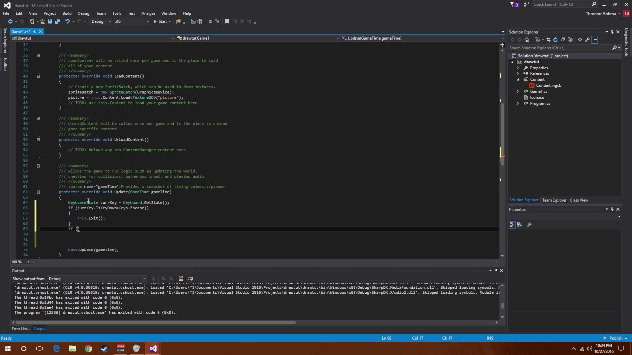MonoGame Tutorial 2 : Moving Sprites - YouTube