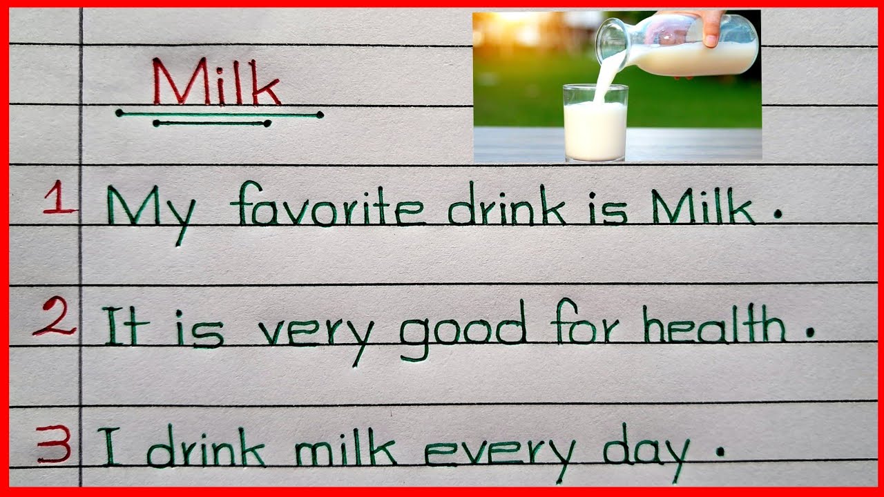 10 /20 lines on Milk || Essay/Paragraph writing on Milk || Milk ...