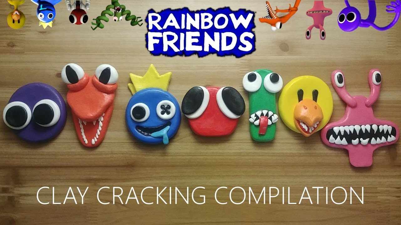 Rainbow Friends clay cracking compilation 레인보우 프렌즈 점토 부수기 위주로 편집 - YouTube