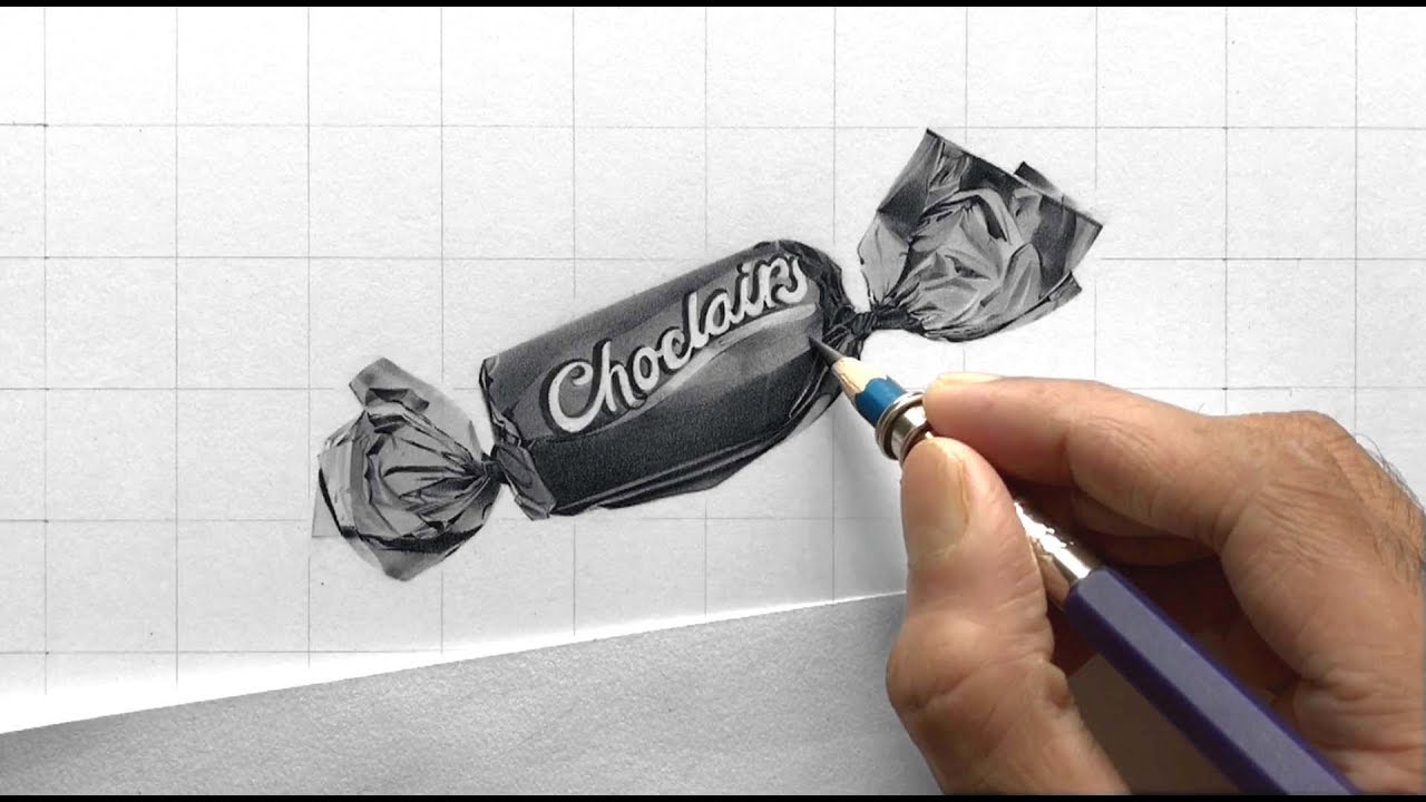 Drawing a Cadbury Choclairs - 3D Art | Realistic Drawing | Pencil ...
