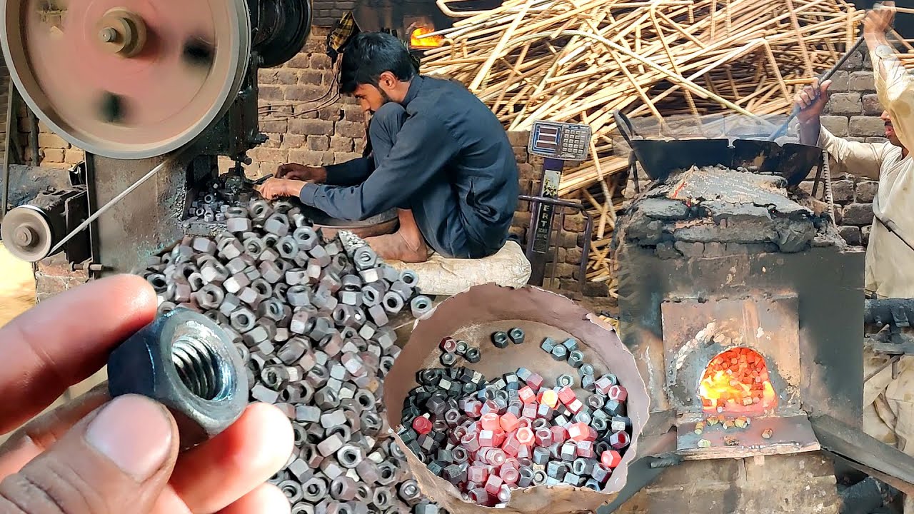 Amazing Manufacturing Process of Hexagon NUT from Old Iron Scrap - YouTube