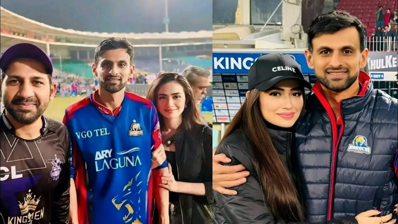 sarfraz ahmed with slfi sana javid and Shoaib Malik | sarfraz ahmed with sana javid psl video ...
