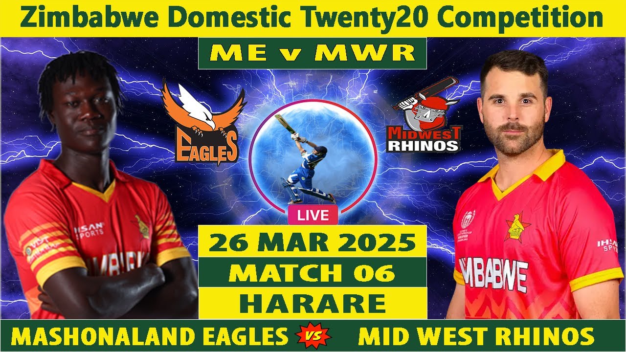 Mashonaland Eagles vs Mid West Rhinos Live | ME vs MWR | Zimbabwe ...