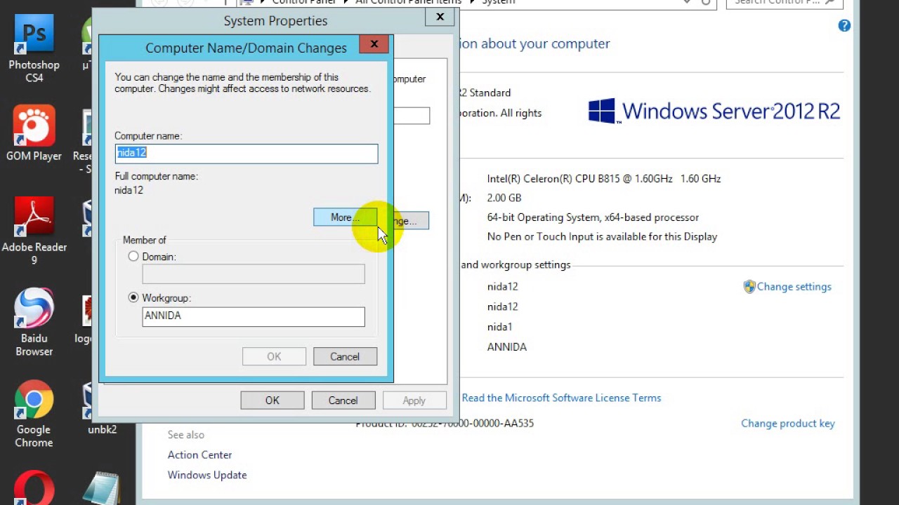 Cara Mengganti Computer Name & Workgroup di Windows - YouTube