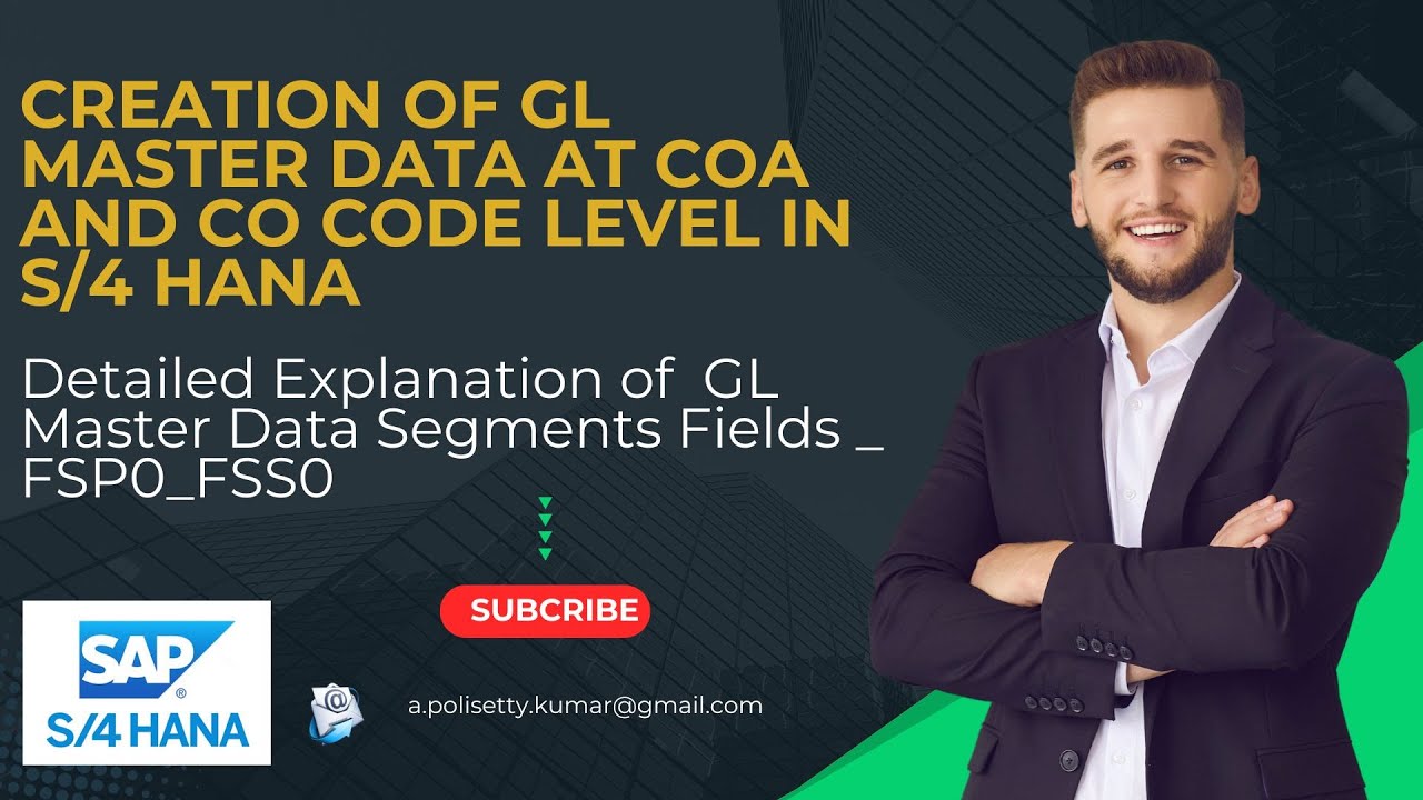 GL Master data at Co code Level in S/4 Hana Part 1 - YouTube