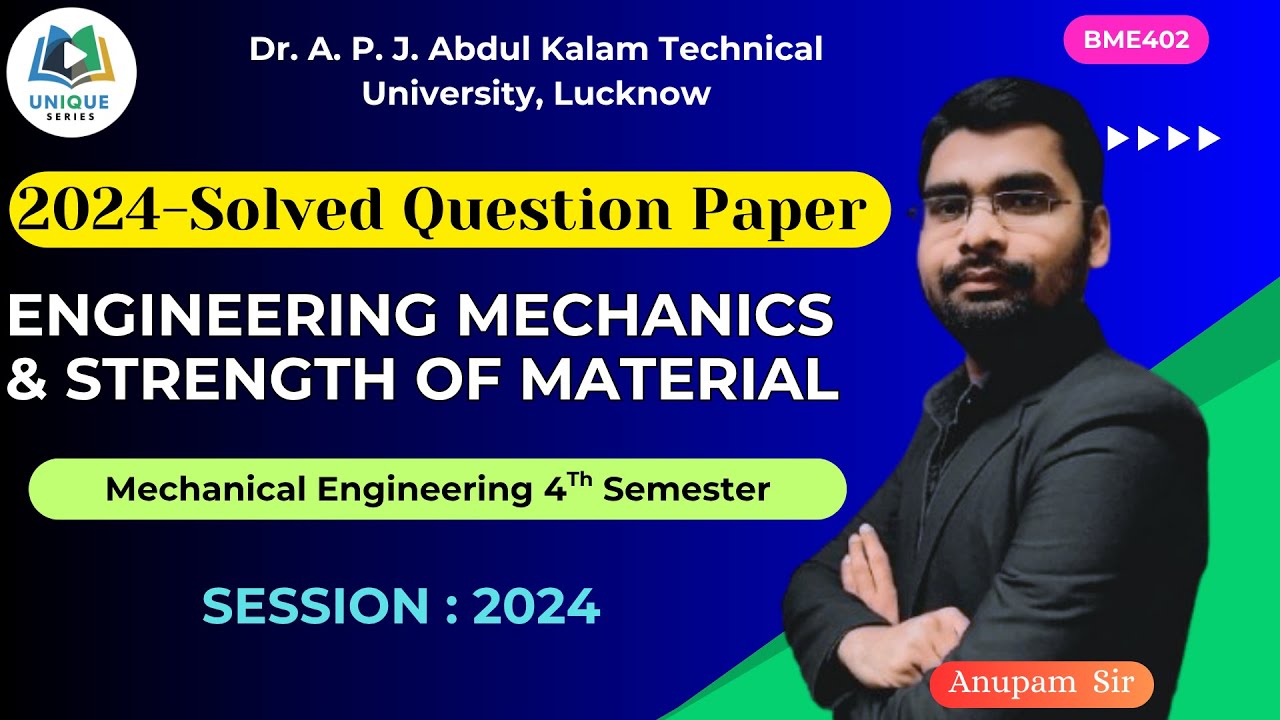 2024 Solved Question Paper | Engineering mechanics and Strength of ...