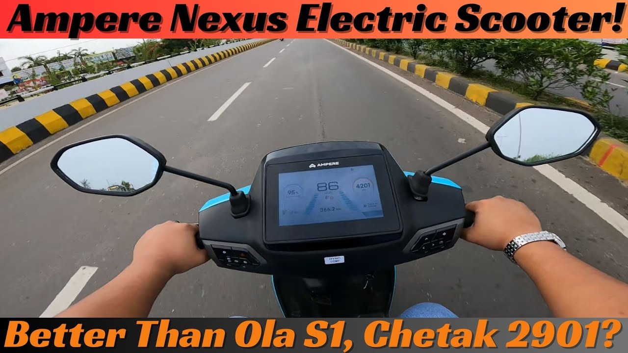 Ampere Nexus Electric Scooter Ride Review | Range 136 Kms | Top Speed ...