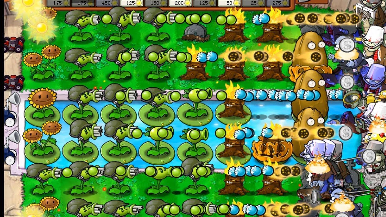 plants vs zombies survival endless hard Mode mod #4 - YouTube