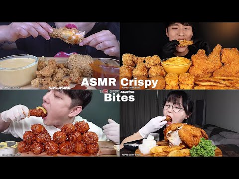 ASMR CRISPY FRIED CKICKEN  Compilation| No Talking | Mukbang | Eating Sounds |Only Bits 
