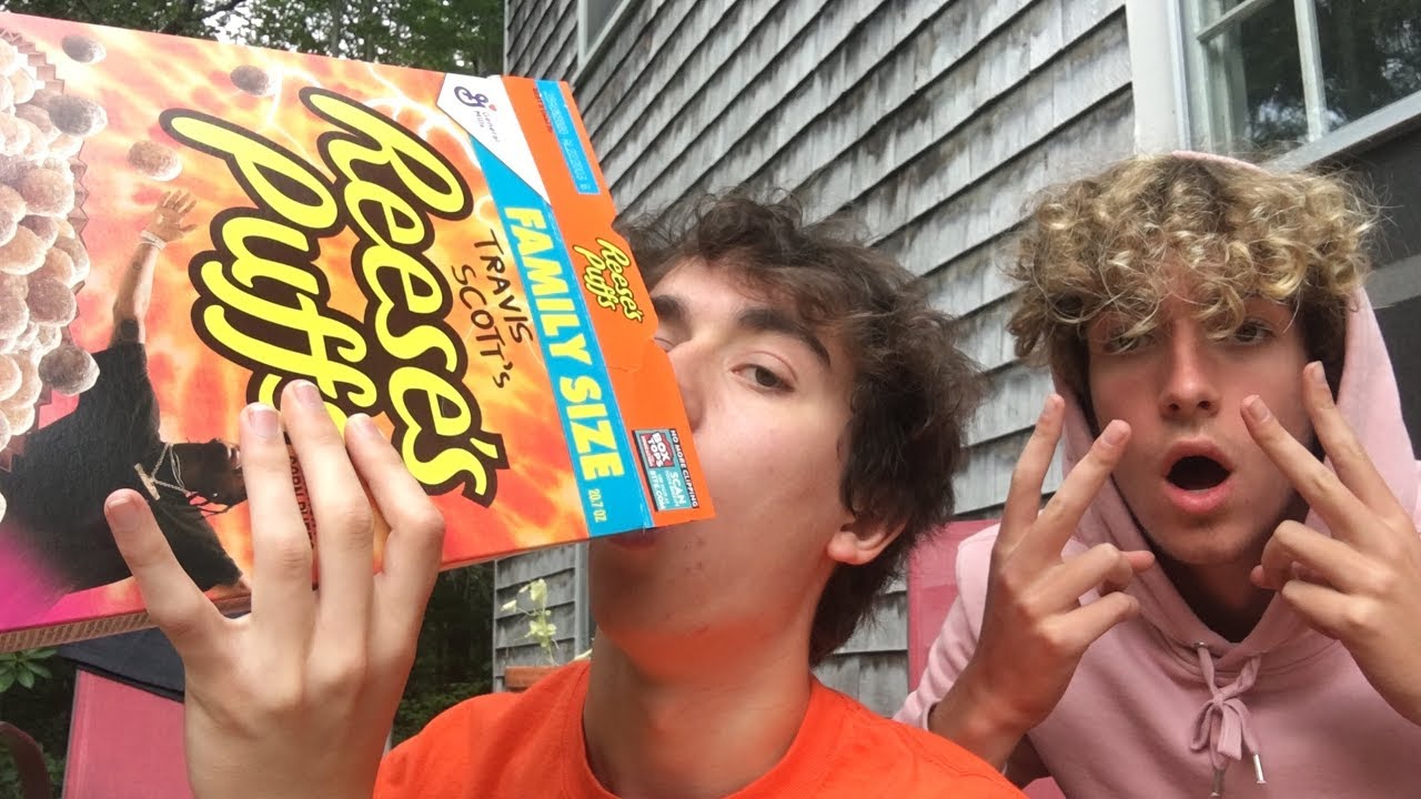 Taste Testing Travis Scott's REESE'S PUFFS Cereal! - YouTube
