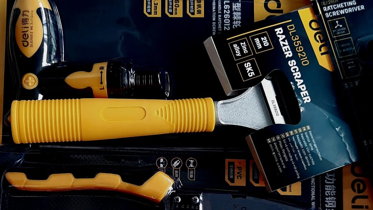 Deli RAZER SCRAPER DL359210. scraper /kape pengerok lem gasket - YouTube