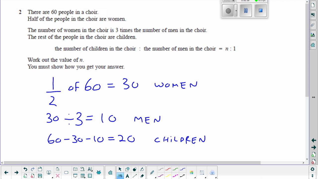 Edexcel Mathematics 1MA1 GCSE November 2019 Paper 1H Question 2 Ratio ...