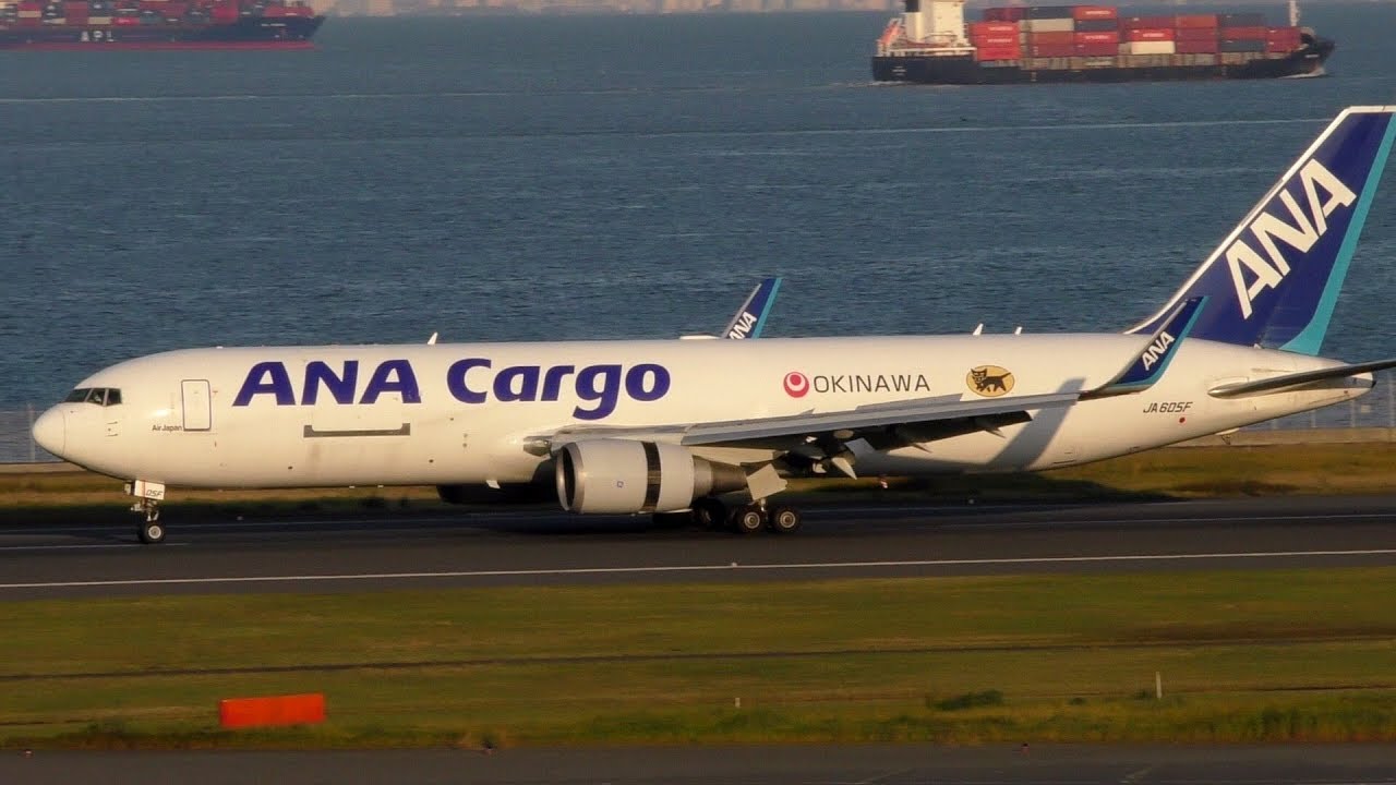 ANA Cargo B767F JA605F landing @Haneda Airport rwy34R(WX970M/羽田空港 ...