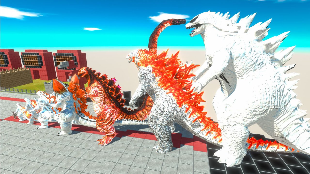 EVOLUTION of White Anti-Venom GODZILLA 2014 Size Comparison VS Team ...