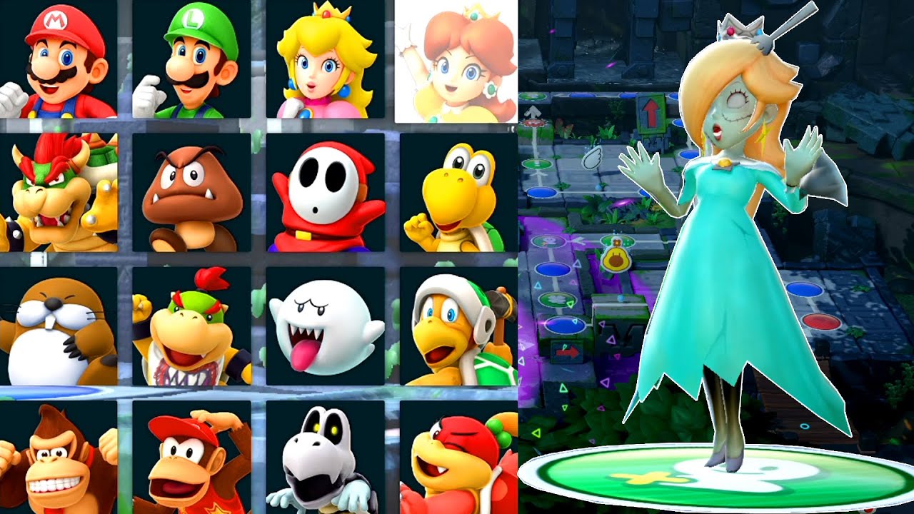 Super Mario Party - Whomp's Domino Ruins - Rosalina Zombie Vs Waluigi ...