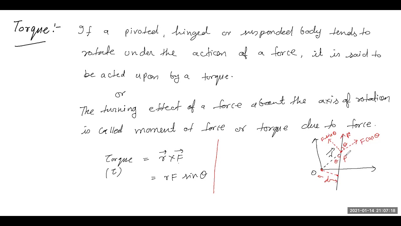 Rotation; Concept of Torque (Basic) Most Important for class 11, JEE ...