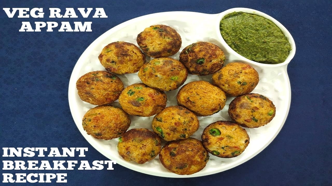 Vegetable Appam Recipe I Instant Rava Appam Recipe - How to make Rava ...