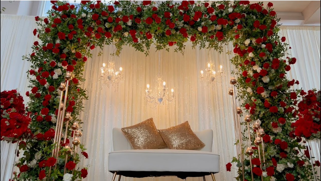 DIY- Red Floral Backdrop - YouTube