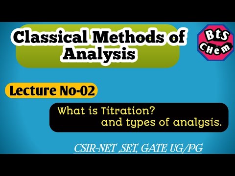 Classical methods of Analysis lecture-02. Titrimetry Analysis - YouTube