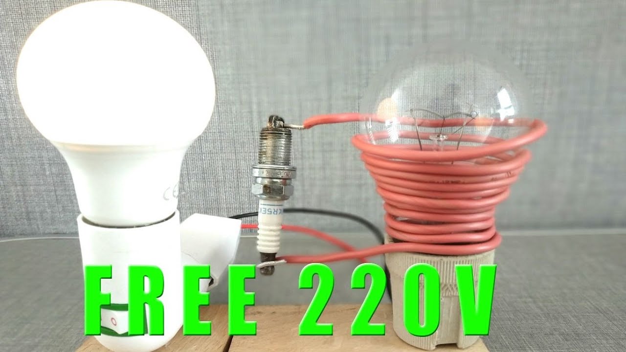 Awesome New Free Energy Generator Light Bulb 220 volts - YouTube