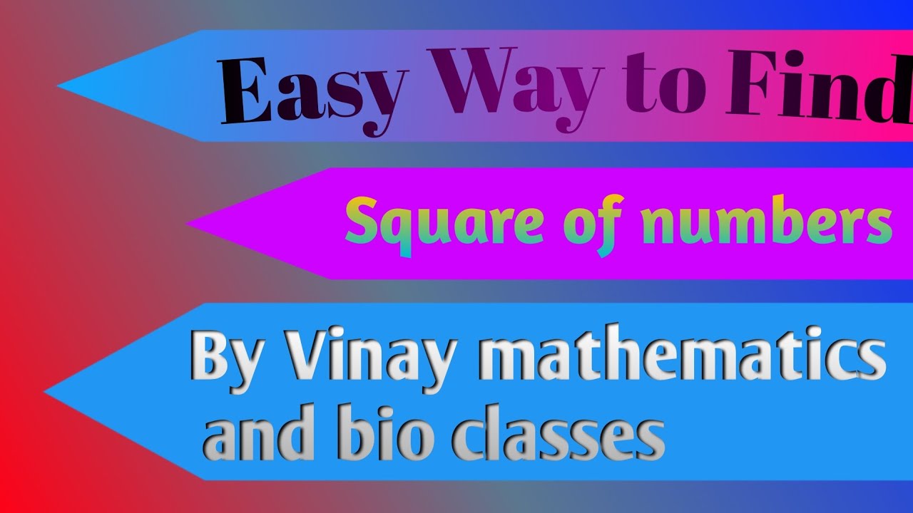 Easy way to find square of number. How to find square of large number # ...