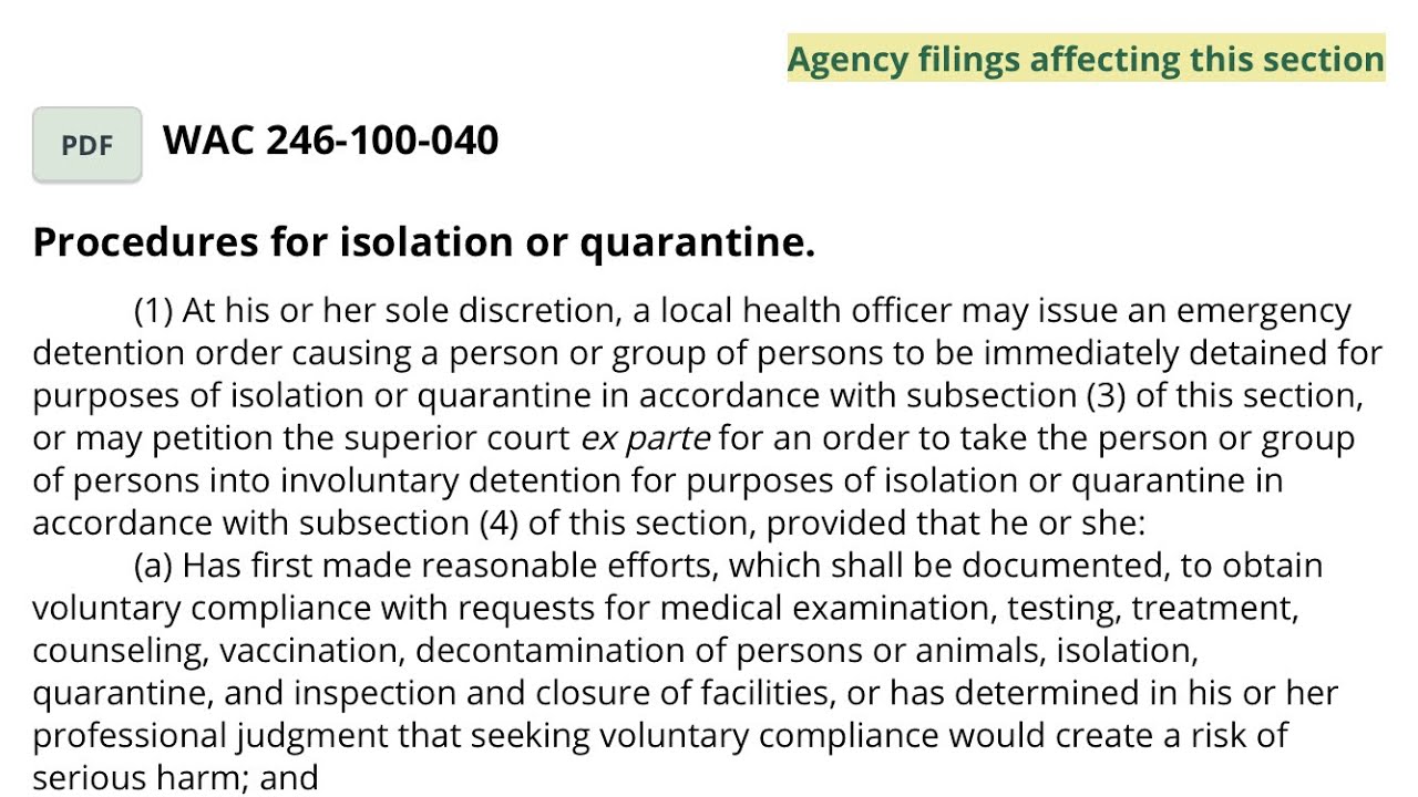 Quarantine Camps coming to Washington State? - YouTube