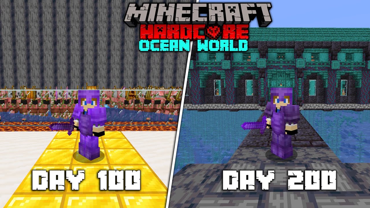 I Survived 200 Days In Ocean Only World In Minecraft Hardcore ( HINDI ...
