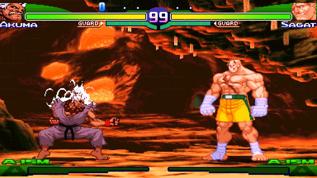 Akuma vs Sagat (Hardest AI) - Street Fighter Alpha 3 - YouTube