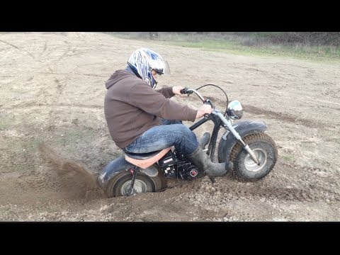 Mini bike oil change, burnouts and lots of mud. - YouTube
