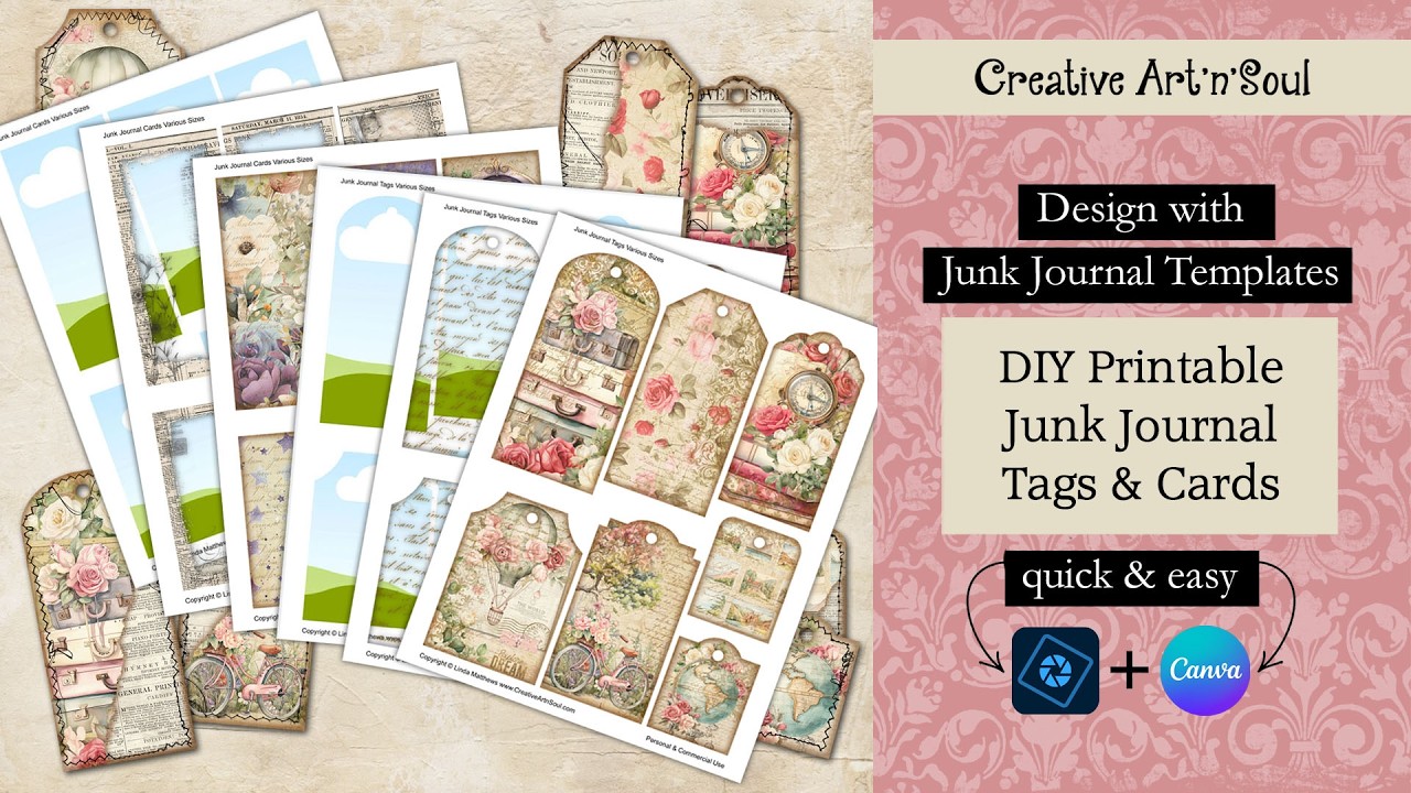 DIY Printable Junk Journal Tags & Cards with Easy to Use Templates in ...