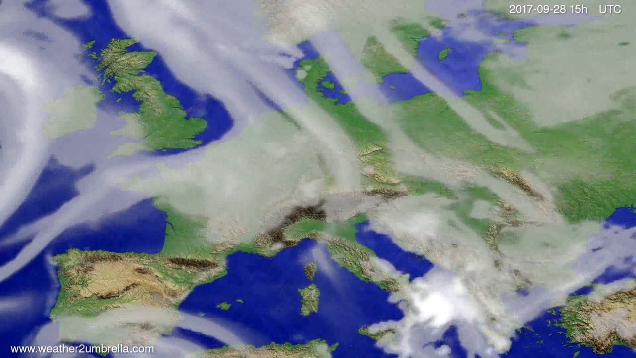 Cloud forecast Europe 2017-09-26 - YouTube