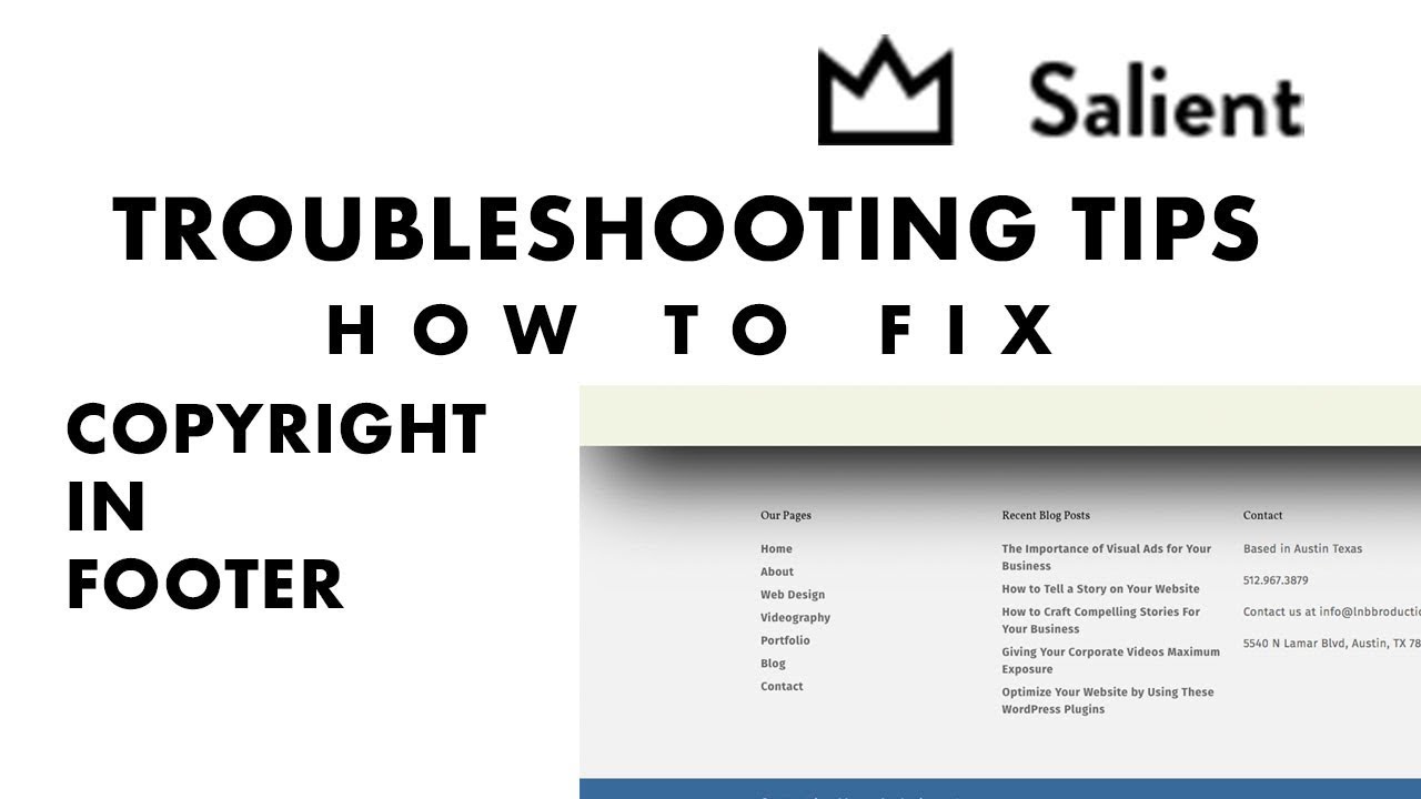 How to Change the Copyright Section on Your Website's Footer "Salient ...