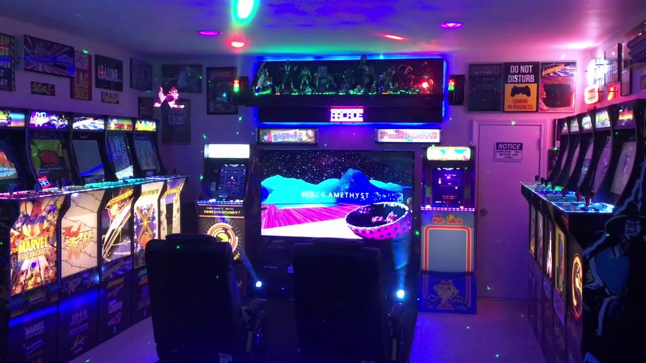 Game Room Setup and 2020 Room Tour #arcadetour #gameroom #arcade1up ...