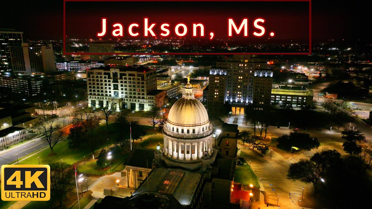 Fly in 4k-Jackson, MS / Night / Relax / Meditate / Cinematic/ Chill ...