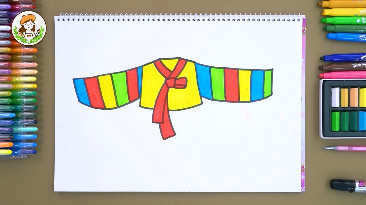Korean Traditional Clothing Hanbok Coloring and Drawing for Kids ...